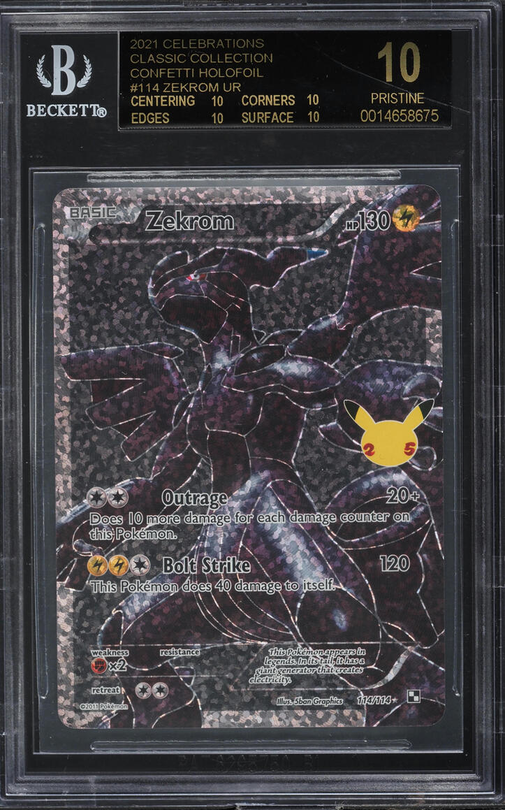 2021 Pokemon SWSH Celebrations Classic Collection Holo Zekrom #114 BGS 10 on Fanatics Collect