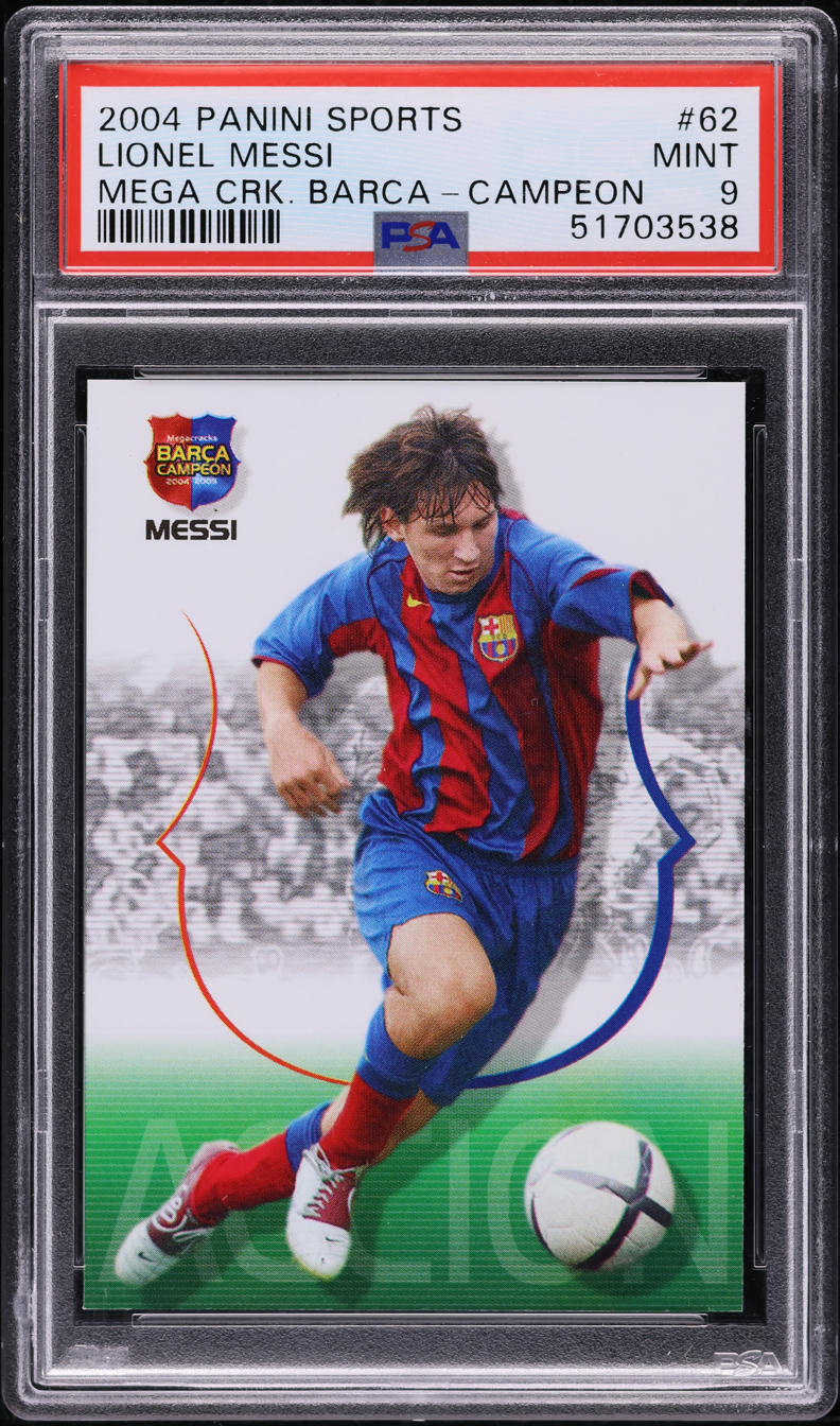 2004 Panini Sports Mega Cracks Barca Campeon Lionel Messi ROOKIE #62 ...