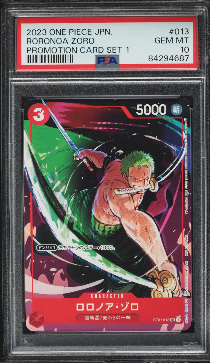 2023 One Piece Japanese Promo Card Set 1 Roronoa Zoro #ST01 PSA 10 GEM ...