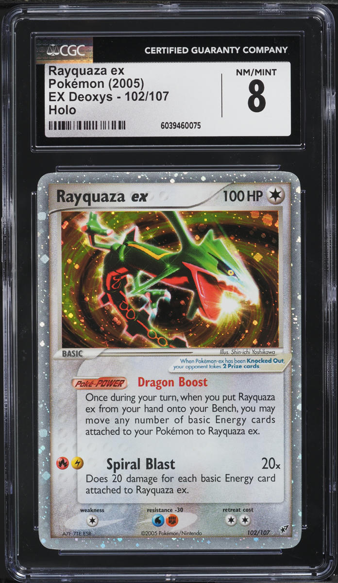 2005 Pokemon EX Deoxys Holo Rayquaza ex #102 CGC 8 NM-MT on Fanatics ...