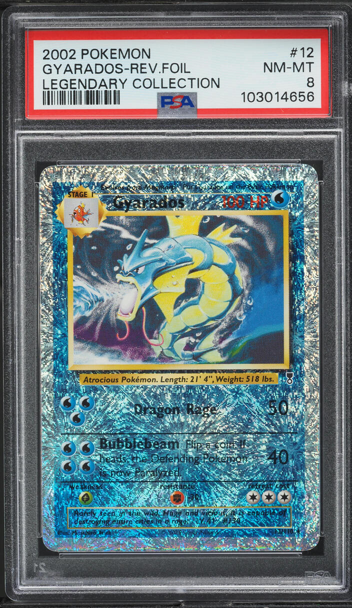 2002 Pokemon Legendary Collection Reverse Holo Gyarados #12 PSA 8 NM-MT ...