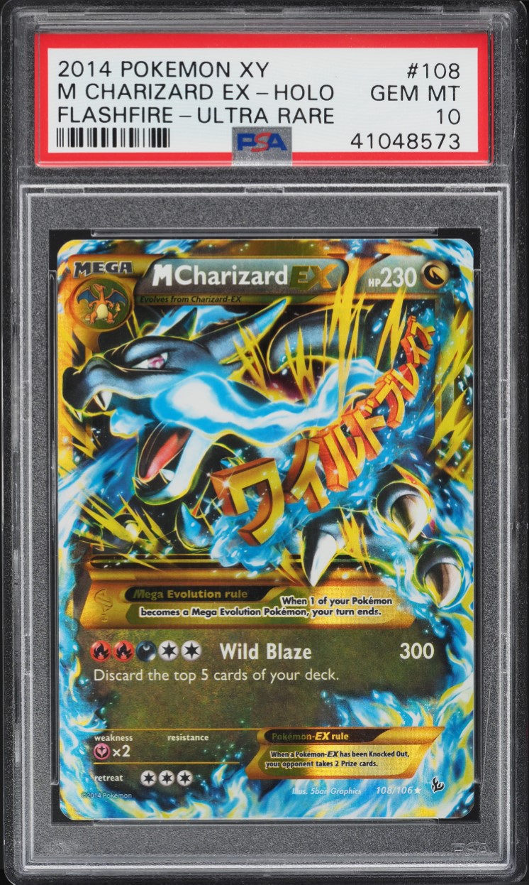 2014 Pokemon XY Flashfire Ultra Rare Holo Mega Charizard EX #108 PSA 10 ...