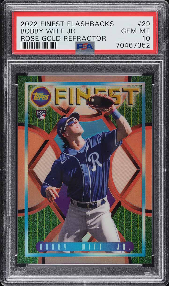 2022 Finest Flashbacks Rose Gold Refractor Bobby Witt Jr. ROOKIE 15/15 ...