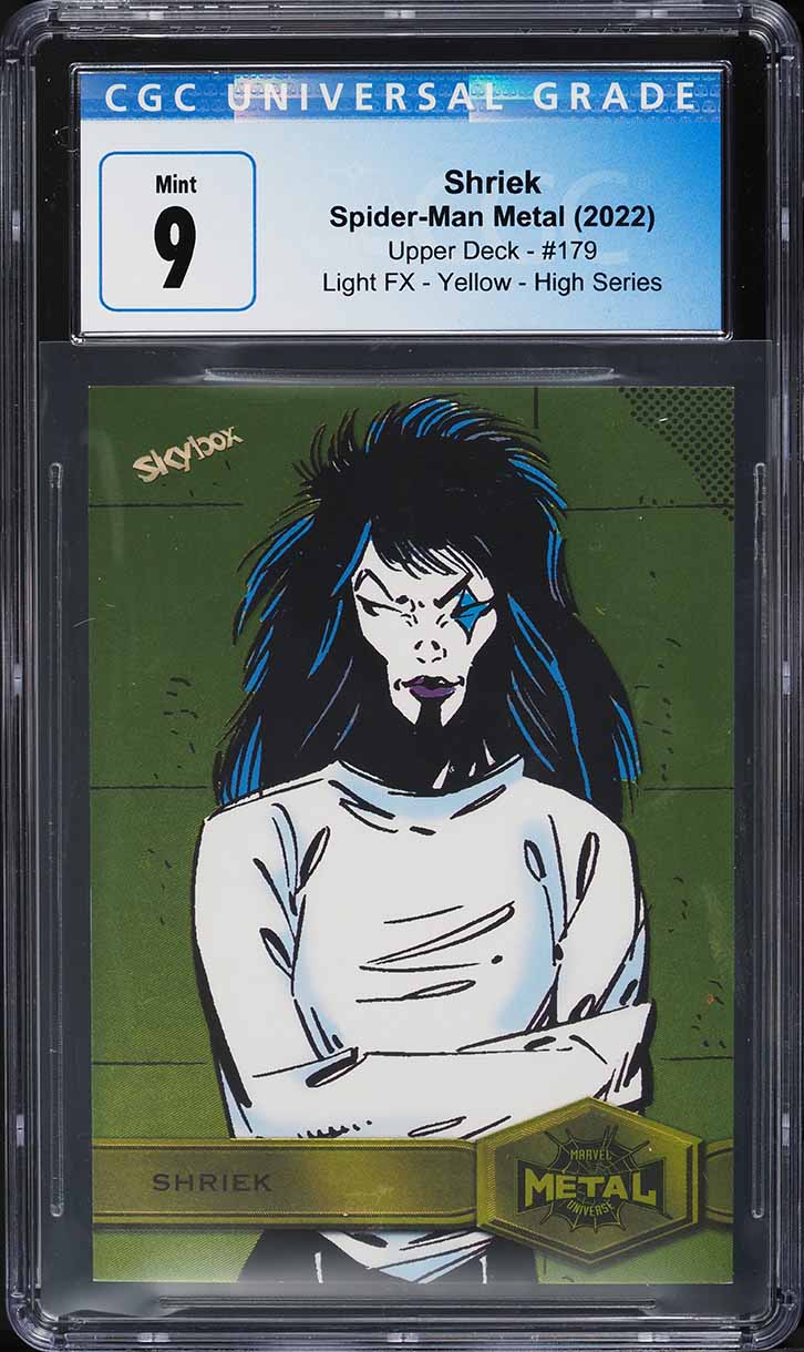 2022 Marvel Spider-Man Metal Light FX Yellow Shriek #179 CGC 9 MINT on ...
