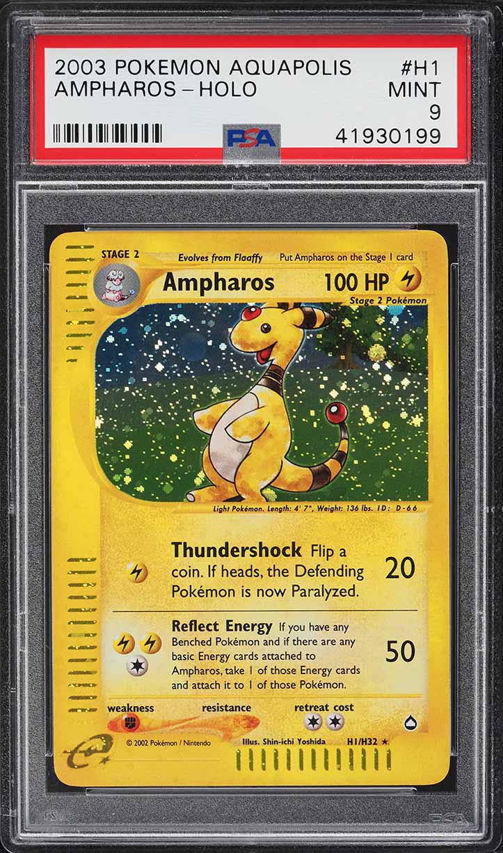 2003 Pokemon Aquapolis Holo Ampharos #H1 PSA 9 MINT on Fanatics Collect
