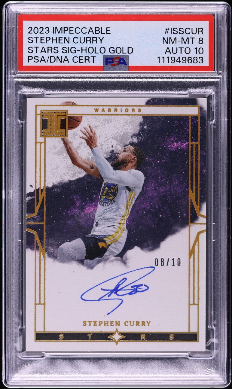 2023 Impeccable Stars Signatures Holo Gold Stephen Curry AUTO DNA 10 / ...