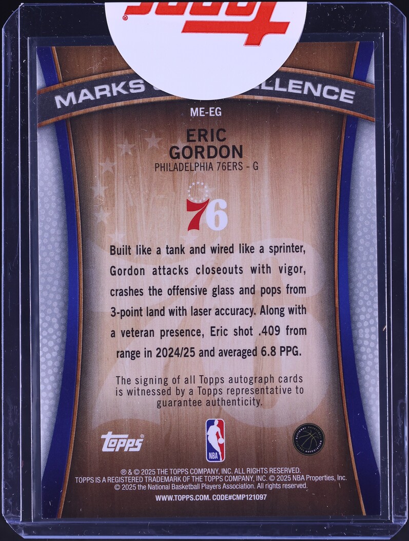 2025 Topps Marks Of Excellence Eric Gordon AUTO #ME-EG on Fanatics Collect