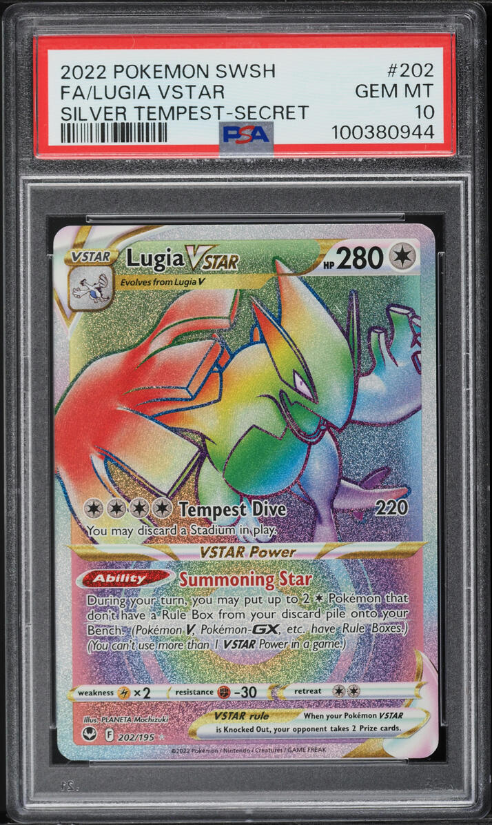 2022 Pokemon SWSH Silver Tempest Hyper Rare Lugia VSTAR #202 PSA 10 GEM ...
