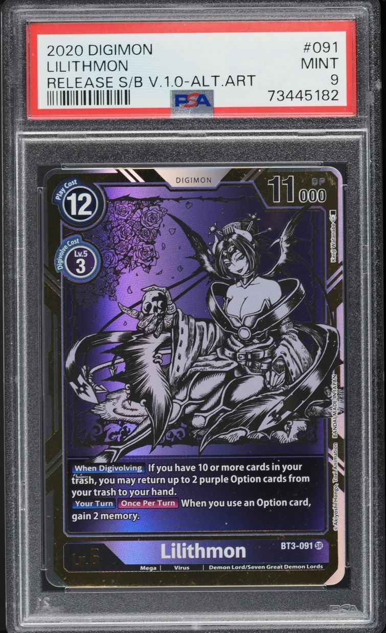2020 Digimon Release Special Booster Alt Art Lilithmon #BT3-091 PSA 9 ...