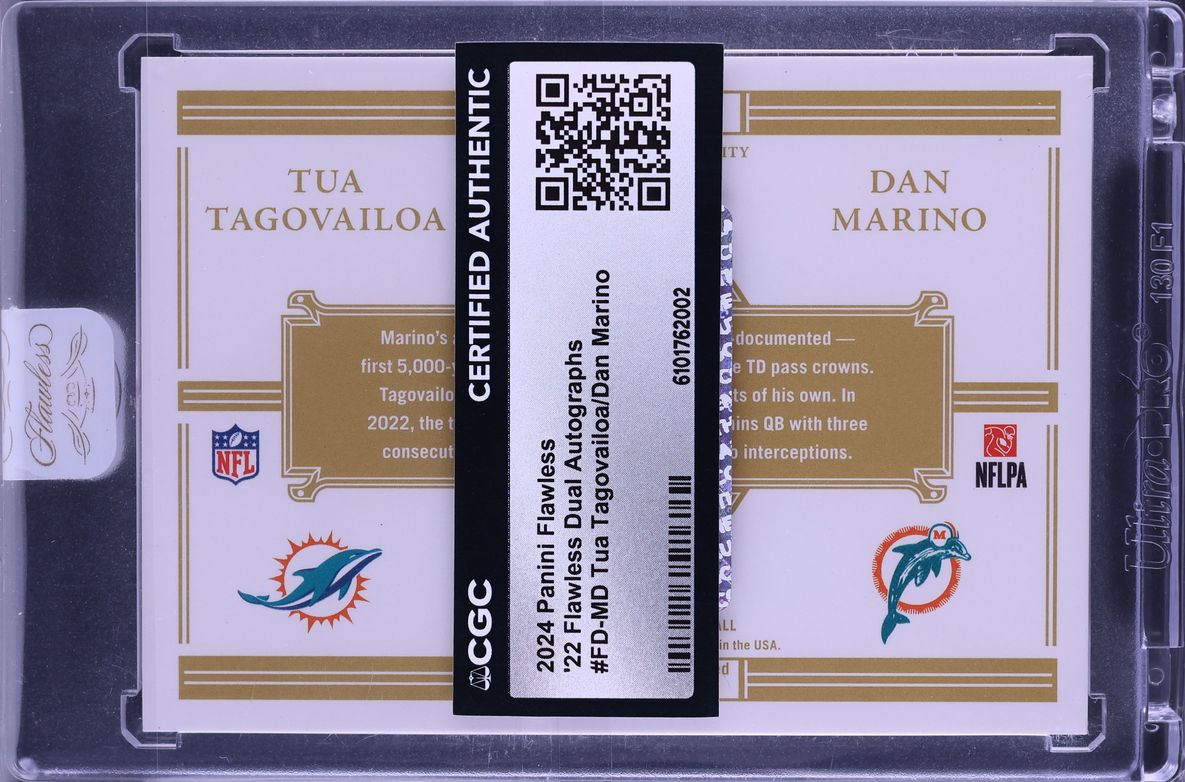 2024 Panini Flawless '22 Dual Tua Tagovailoa Dan Marino AUTO /20 #FD-MD ...