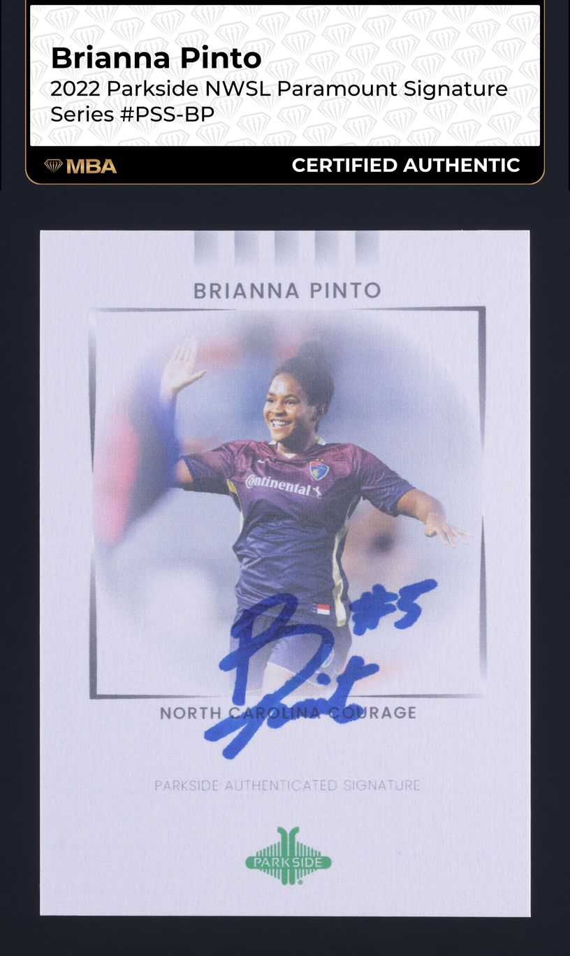 2022 Parkside NWSL Paramount Signature Series Brianna Pinto AUTO MBA ...