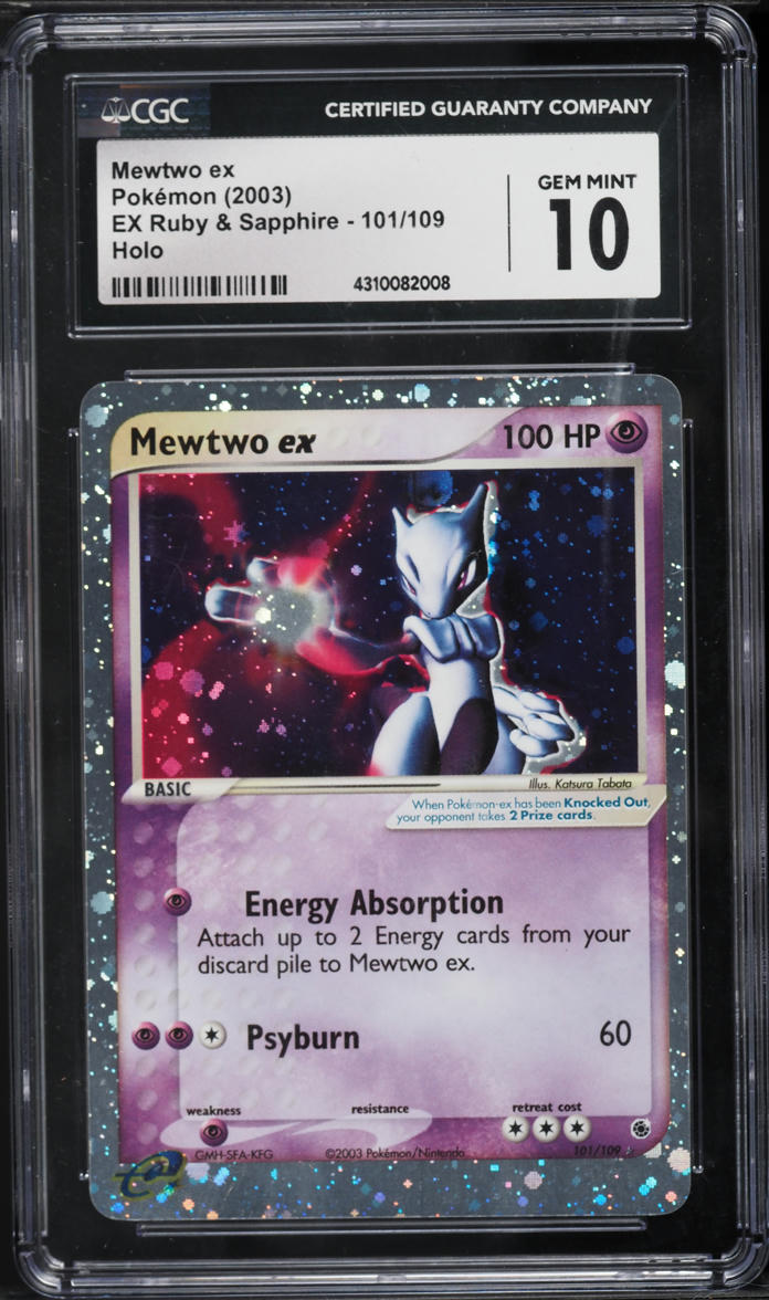 2003 Pokemon EX Ruby & Sapphire Holo Mewtwo ex #101 CGC 10 GEM MINT on ...
