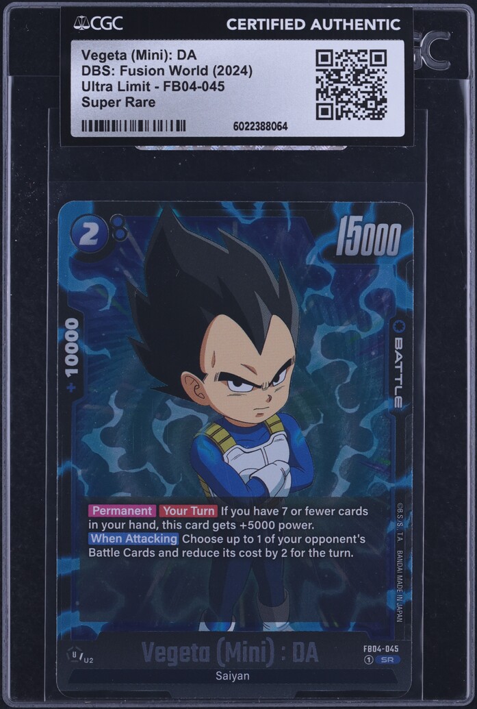 2024 Dragon Ball S Fusion World Ultra Limit Vegeta Mini DA #FB04-045 CGC AUTH on Fanatics Collect