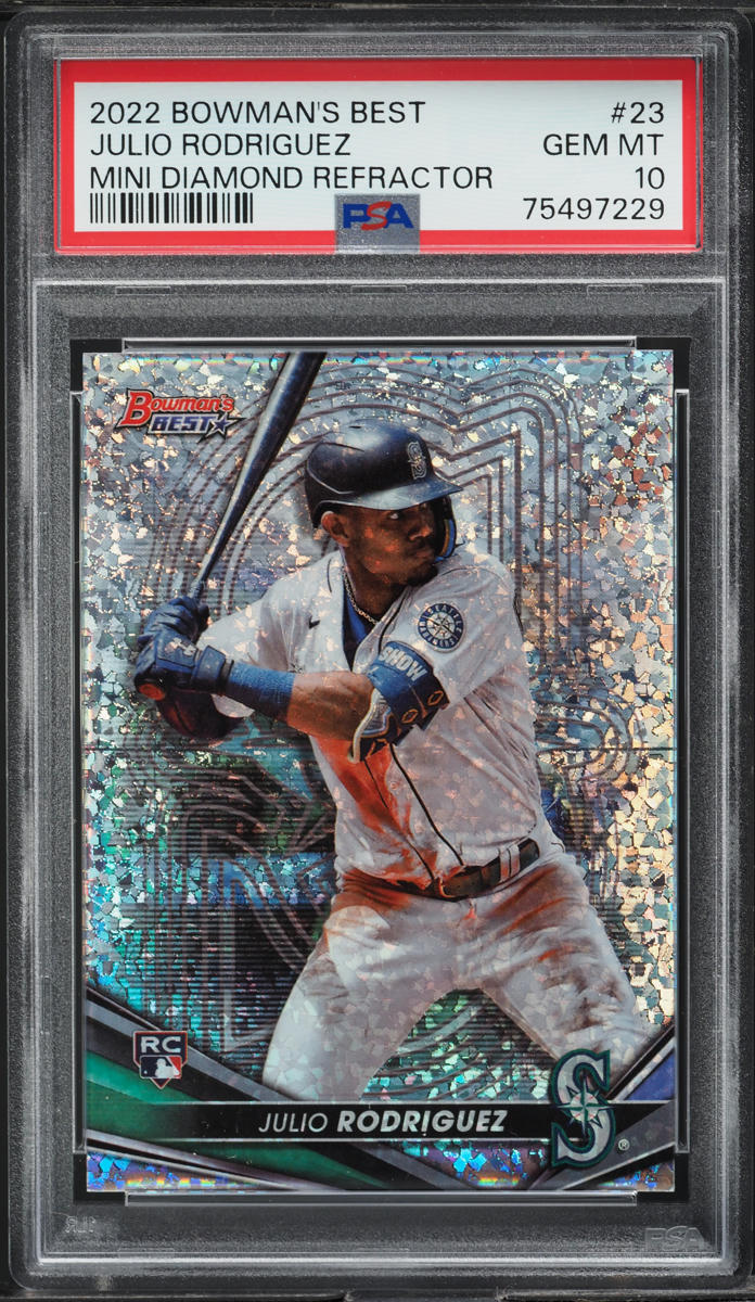 2022 Bowman's Best Mini Diamond Refractor Julio Rodriguez ROOKIE /299 #23 PSA 10 on Fanatics Collect