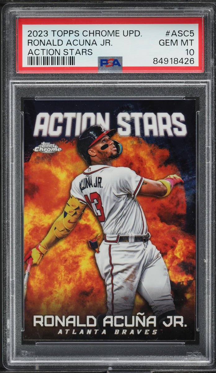 2023 Topps Chrome Update Action Stars Ronald Acuna Jr. #ASC-5 PSA 10 GEM MINT on Fanatics Collect