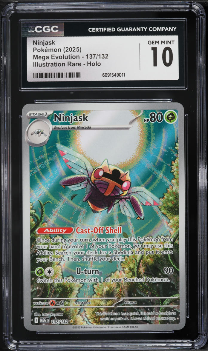 2025 Pokemon Mega Evolution IR Ninjask #137 CGC 10 GEM MINT on Fanatics ...