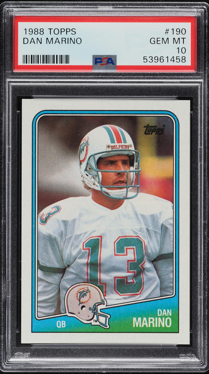 1988 Topps Football Dan Marino #190 PSA 10 GEM MINT on Fanatics Collect