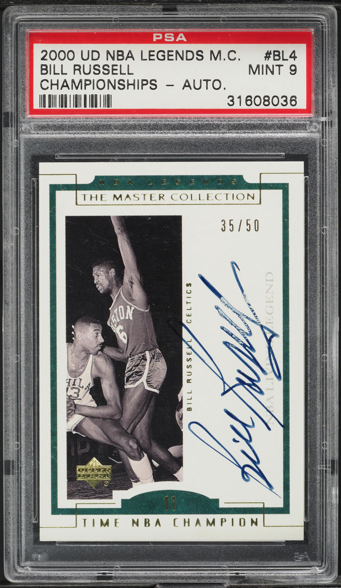 2000 UD Legends Master Collection Championships Bill Russell AUTO /50 ...