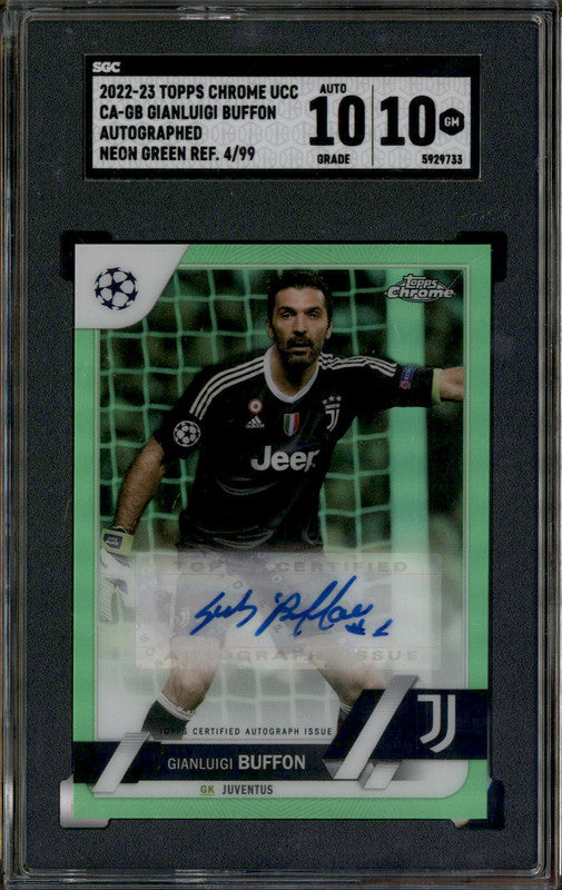 2022 Topps Chrome UCC Autograph Neon Green Gianluigi Buffon Auto /99 ...