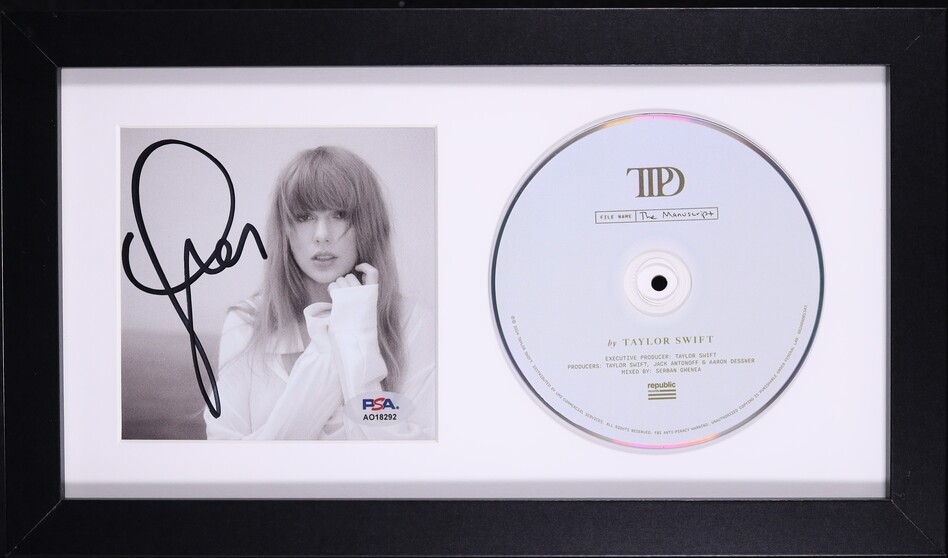 Taylor Swift Signed The Tortured Poets Dept. CD Insert Framed Display ...