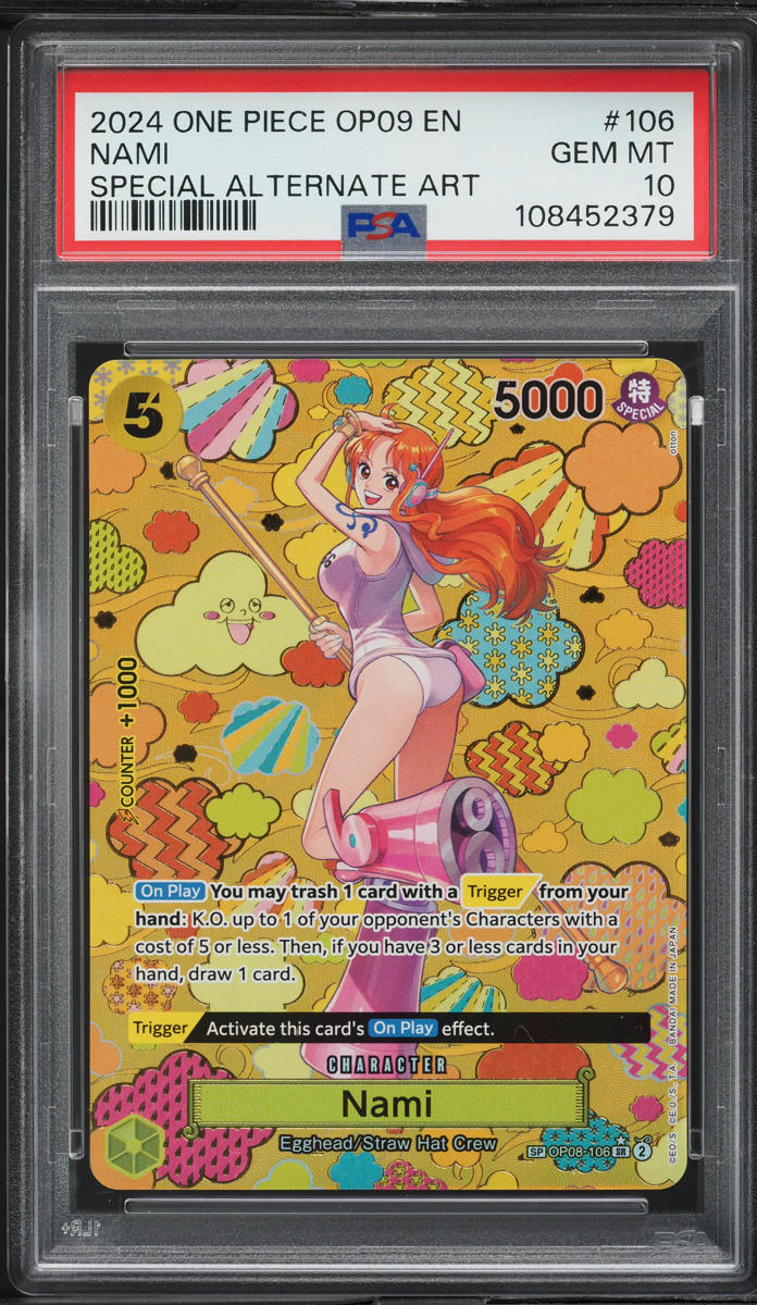 2024 One Piece Emperors In The New World Alt Art Nami #OP08-106 PSA 10 GEM MINT on Fanatics Collect