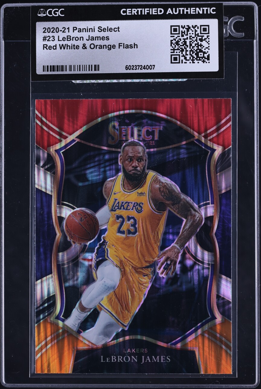 2020 Select Concourse Red White & Orange Flash LeBron James #23 CGC ...