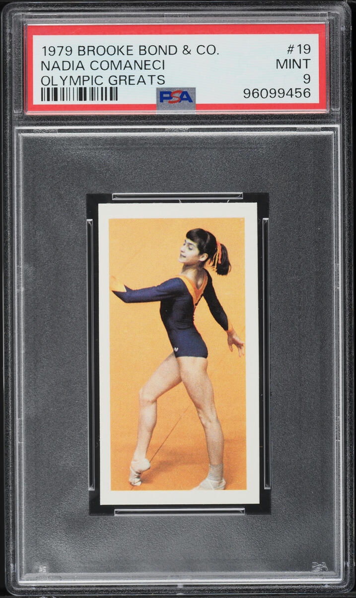 1979 Brooke Bond & Co. Olympic Greats Nadia Comaneci #19 PSA 9 MINT on ...