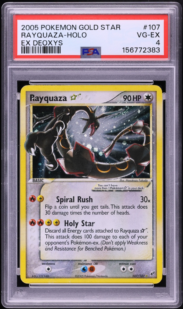 2005 Pokemon EX Deoxys Holo Rayquaza Gold Star #107 PSA 4 VGEX on ...