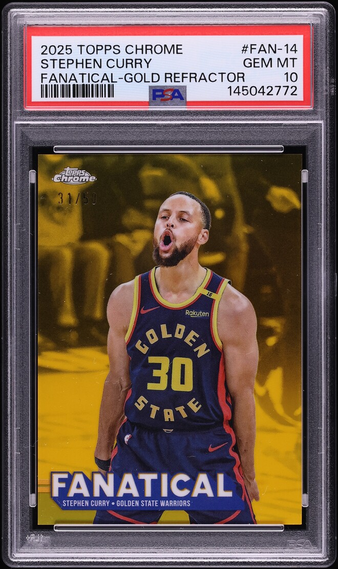 2025 Topps Chrome Fanatical Gold Refractor Stephen Curry /50 #FAN-14 ...