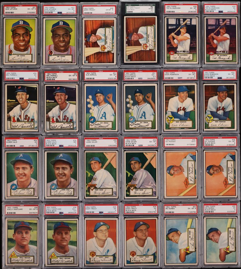1952 Topps Mid-Grade COMPLETE MASTER SET w/ High-Numbers Mickey Mantle ...