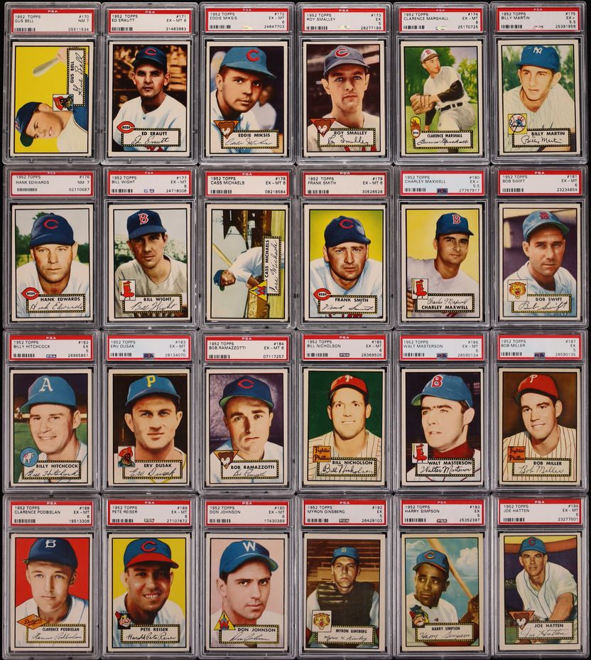 1952 Topps Mid-Grade COMPLETE MASTER SET w/ High-Numbers Mickey Mantle ...
