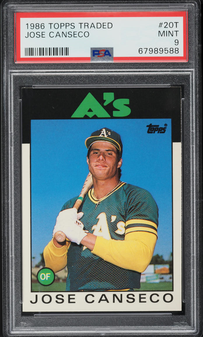 1986 Topps Traded Jose Canseco ROOKIE #20T PSA 9 MINT on Fanatics Collect