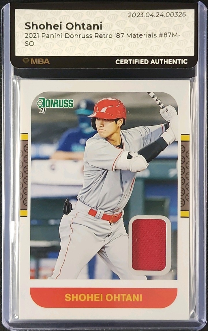 2021 Donruss Retro '87 Materials Shohei Ohtani PATCH #87M-SO MBA AUTH ...