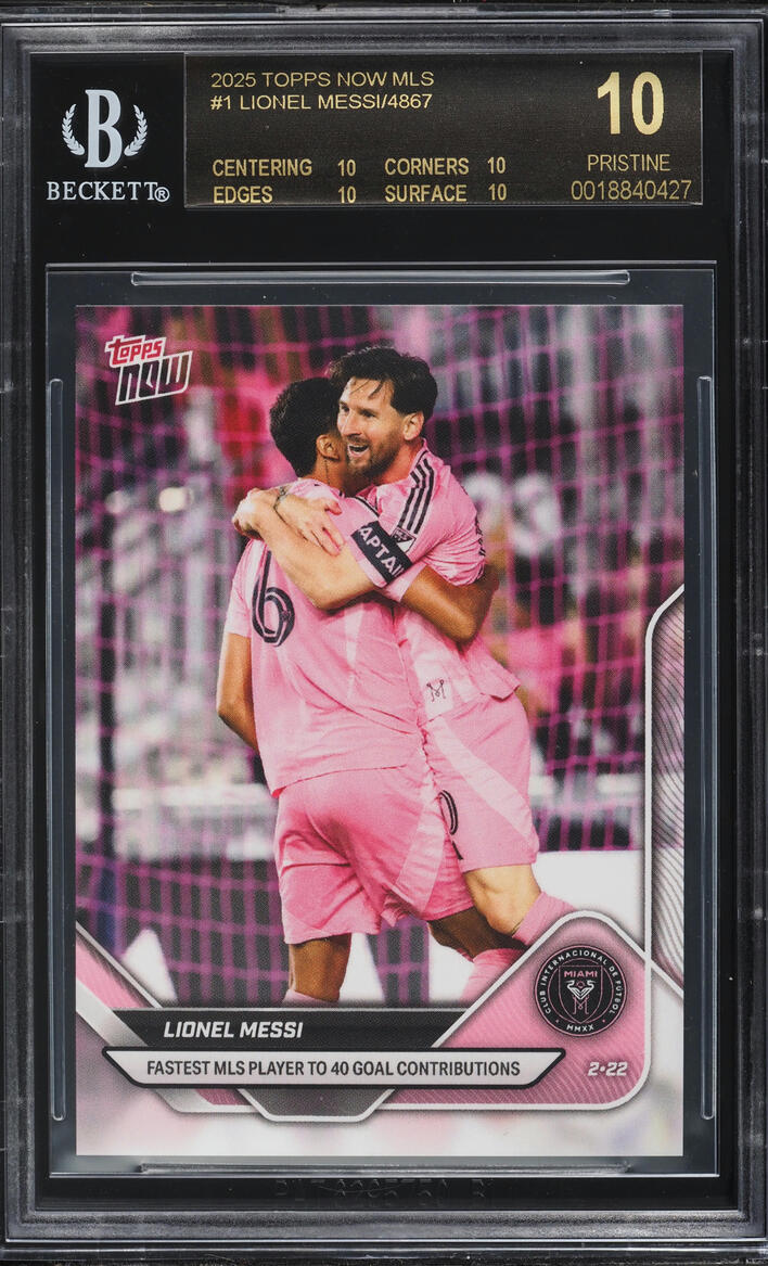 2025 Topps Now MLS Lionel Messi #1 BGS 10 BLACK LABEL on Fanatics Collect