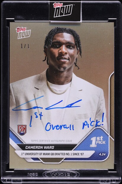 2025 Topps Now Draft Foilfractor Cameron Ward ROOKIE AUTO 1/1 #D-1D on ...