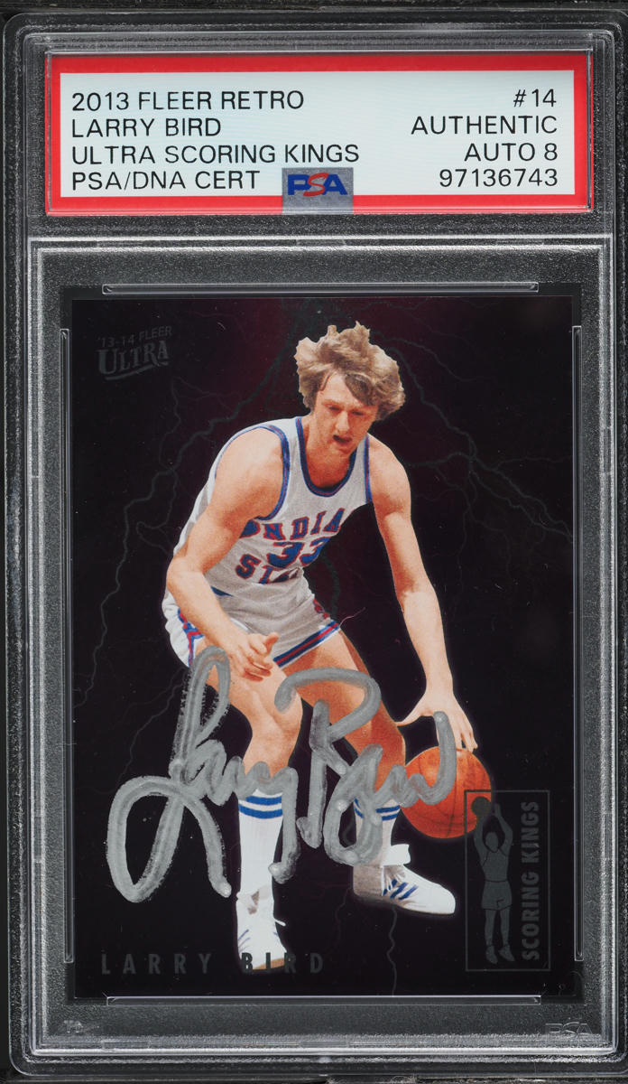 2013 Fleer Retro Ultra Scoring Kings Larry Bird AUTO DNA 8 #14 PSA AUTH ...