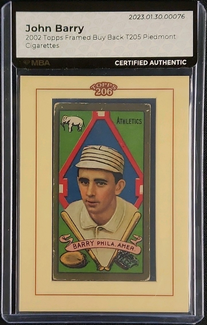 2002 Topps Framed Buy Back T205 Piedmont John Barry MBA AUTH on ...