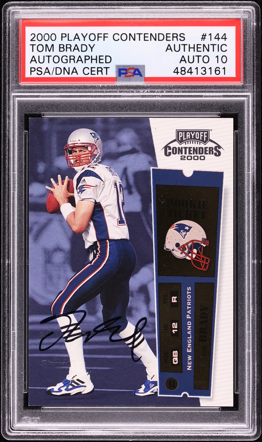 2000 Playoff Contenders Tom Brady Rookie Auto Dna 10 144 Psa Auth On
