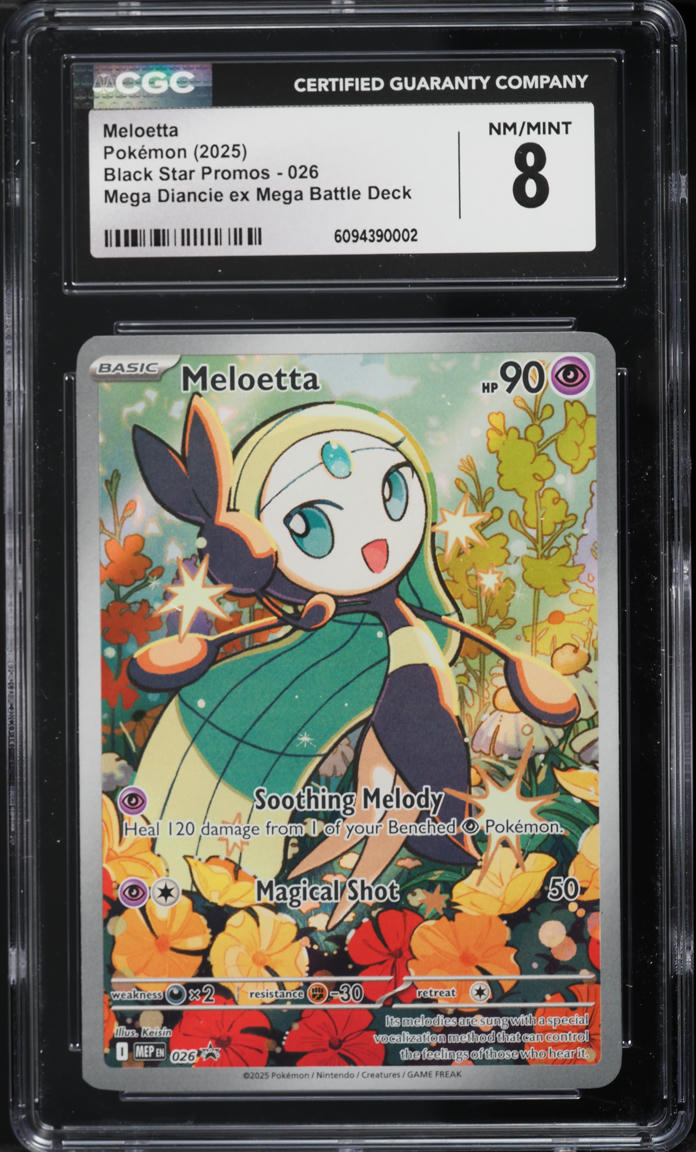 2025 Pokemon Mega Evolution Promo Mega Battle Deck Meloetta #26 CGC 8 NM-MT on Fanatics Collect