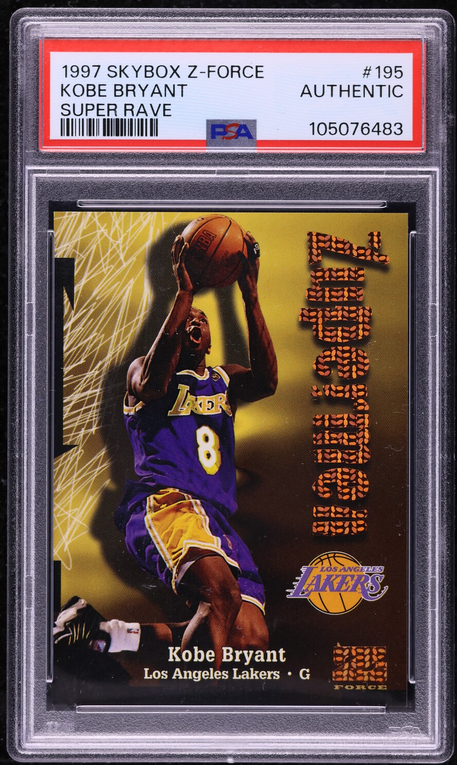 1997 Skybox Z-Force Super Rave Kobe Bryant /50 #195 PSA AUTH on ...