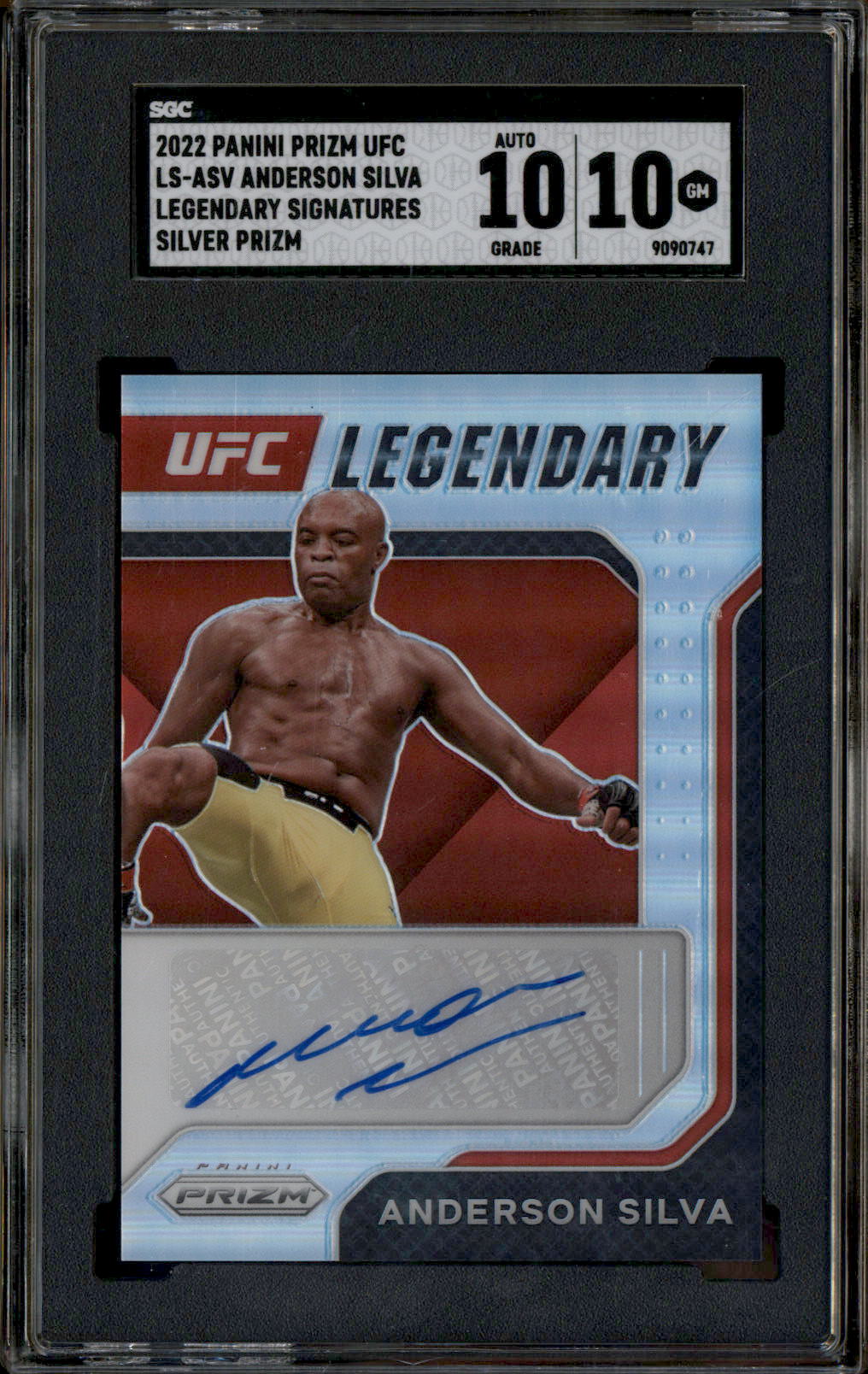 2022 Panini Prizm UFC Legendary Signature Silver Anderson Silva Auto ...