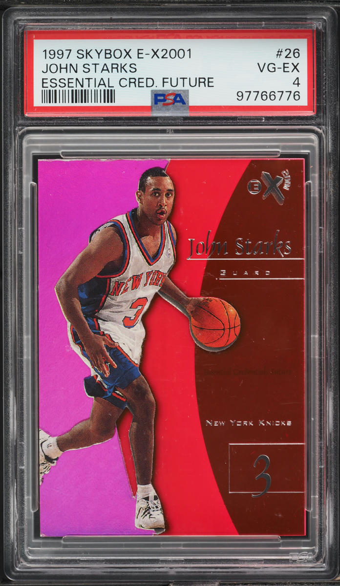 1997 Skybox E-X2001 Essential Credentials Future John Starks /55 #26 PSA 4 VGEX on Fanatics Collect