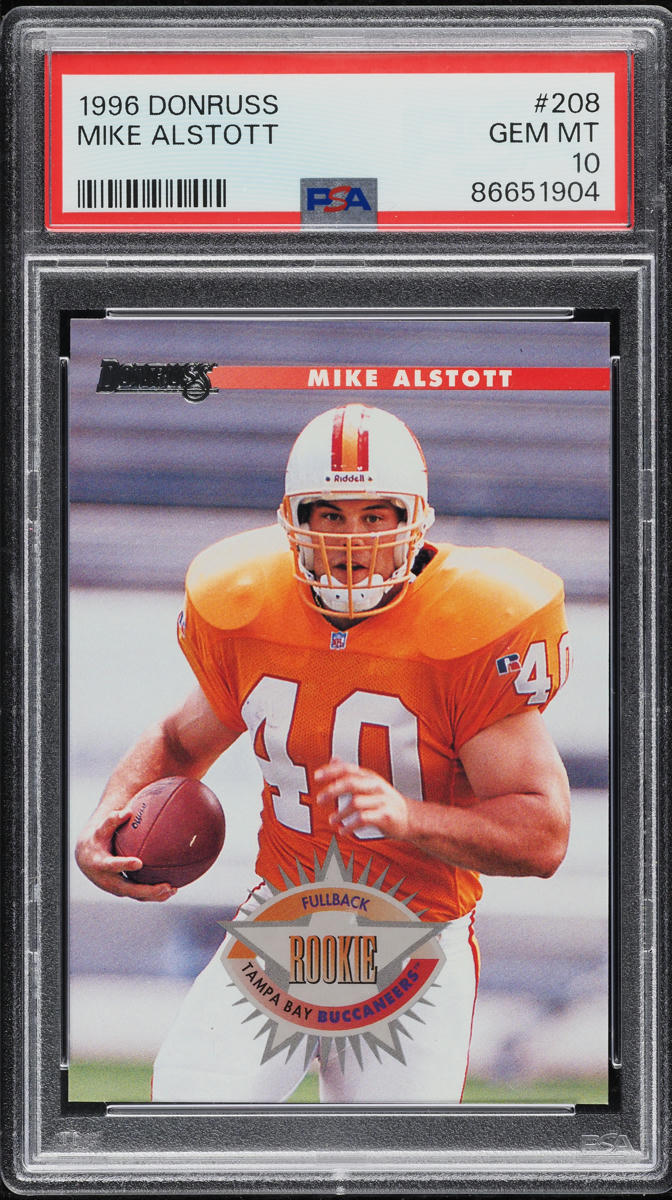 1996 Donruss Football Mike Alstott ROOKIE #208 PSA 10 GEM MINT on ...