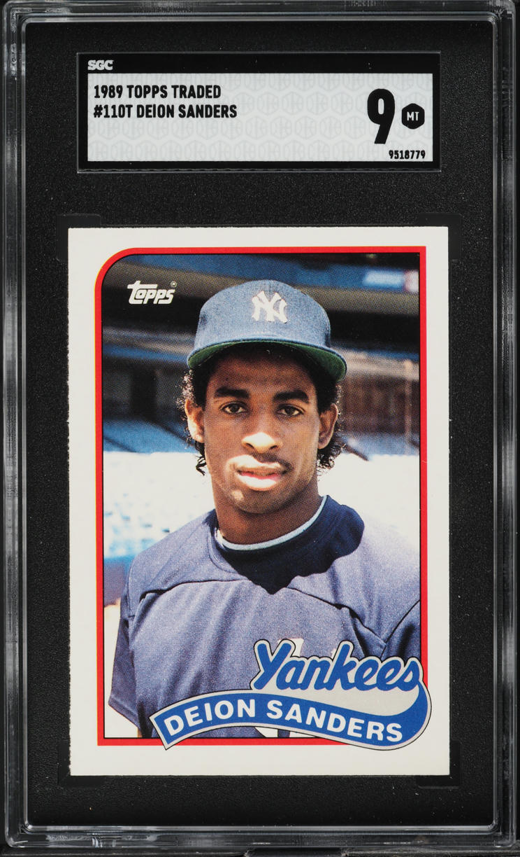 1989 Topps Traded Deion Sanders ROOKIE #110T SGC 9 MINT on Fanatics Collect