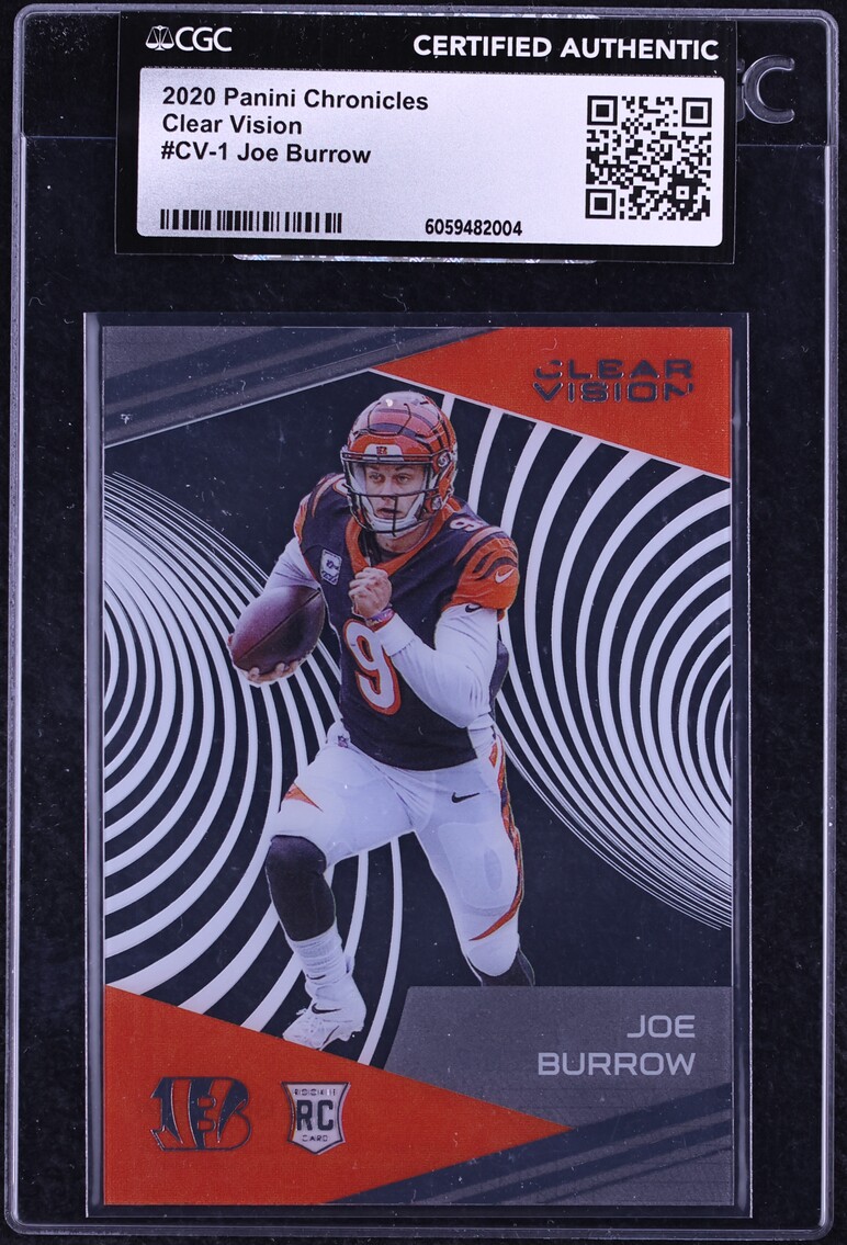 2020 Panini Chronicles Clear Vision Joe Burrow ROOKIE #CV-1 CGC AUTH on ...