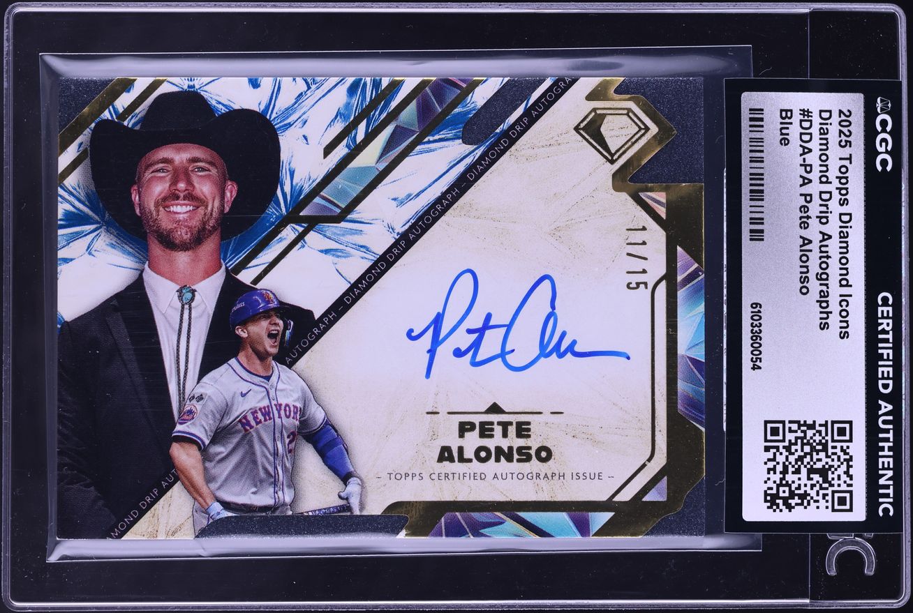 2025 Topps Diamond Icons Drip Blue Pete Alonso AUTO /25 #DDA-PA CGC ...
