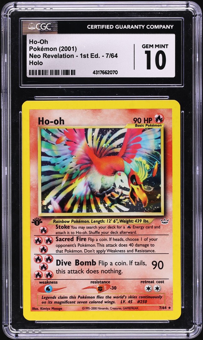 2001 Pokemon Neo Revelation 1st Edition Holo Ho-Oh #7 CGC 10 GEM MINT on Fanatics Collect