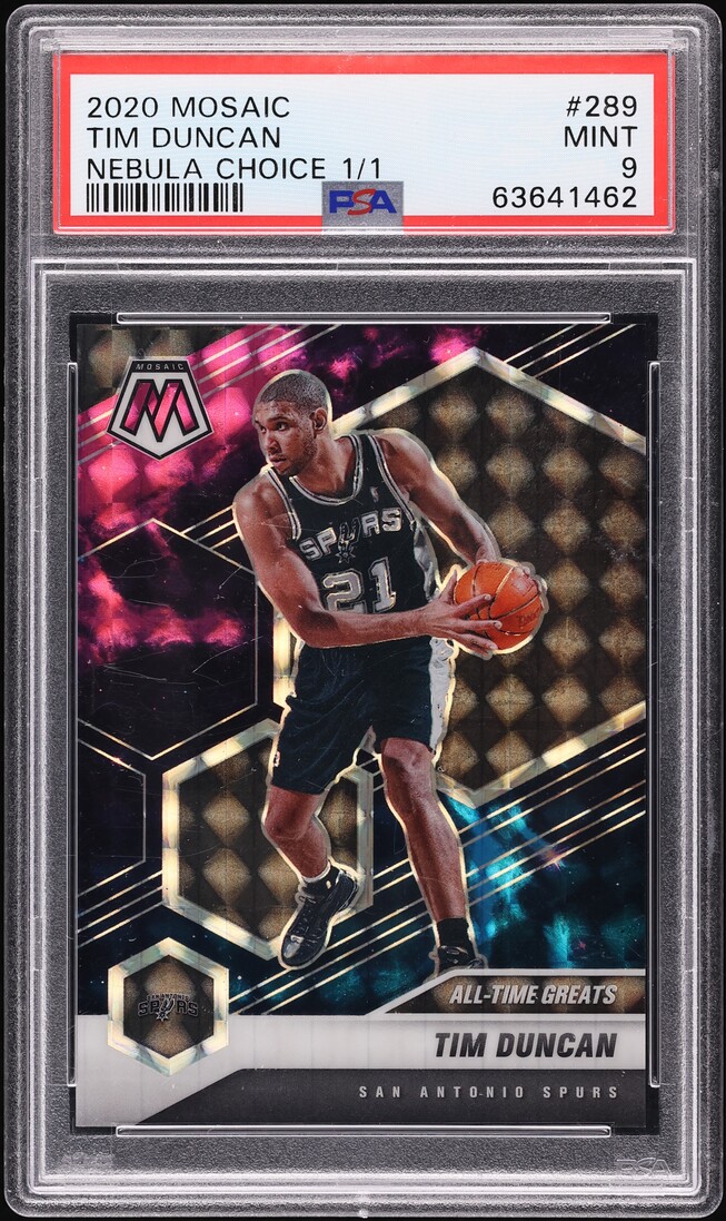 2020 Panini Mosaic Nebula Choice Tim Duncan 1/1 #289 PSA 9 MINT on ...