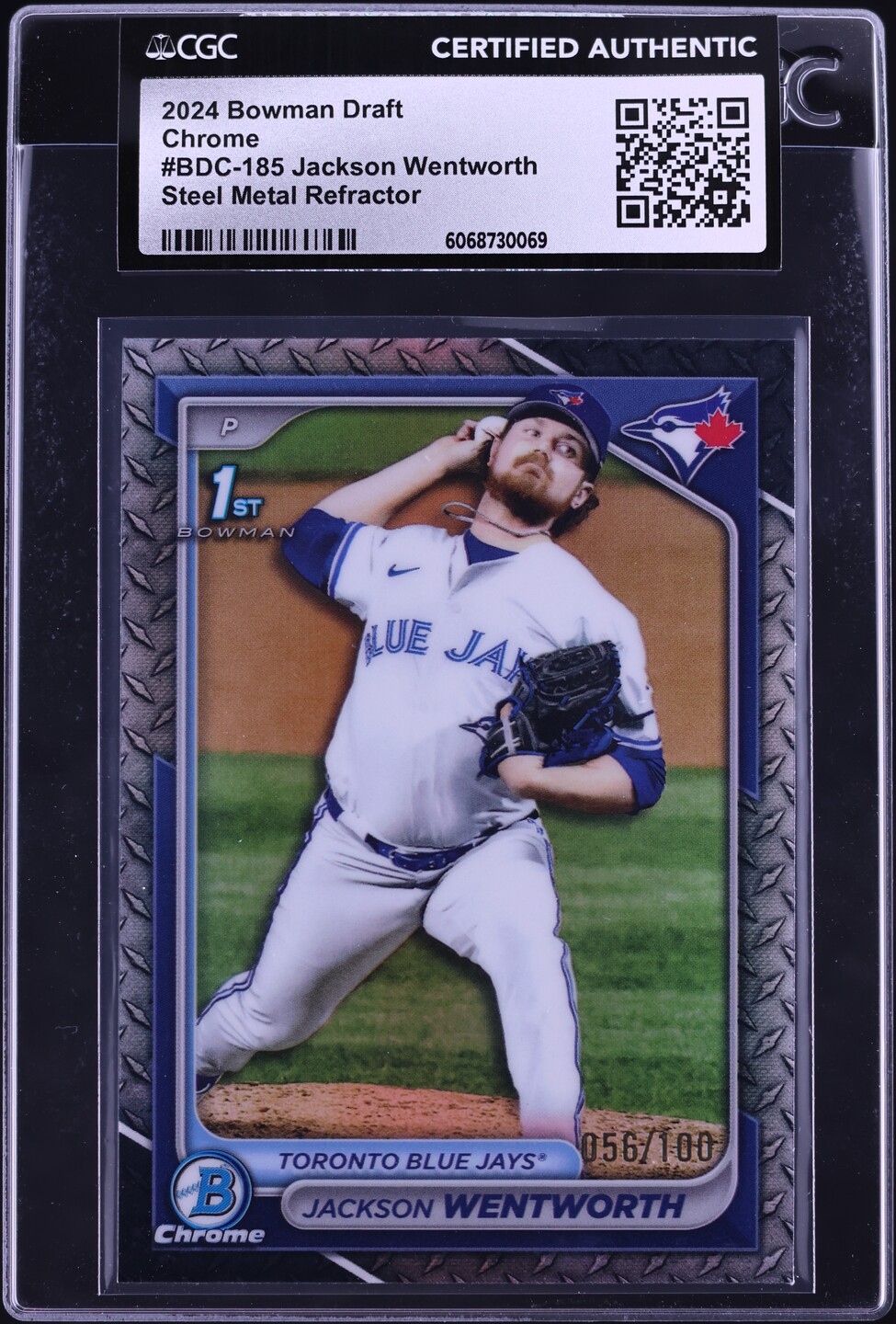 2024 Bowman Chrome Draft Steel Metal Jackson Wentworth PROSPECT /100 ...