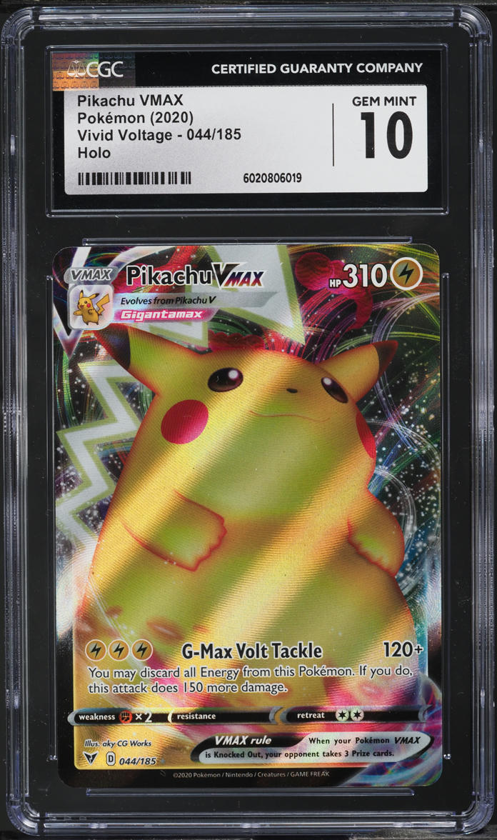 2020 Pokemon SWSH Vivid Voltage Full Art Pikachu VMAX #44 CGC 10 GEM ...